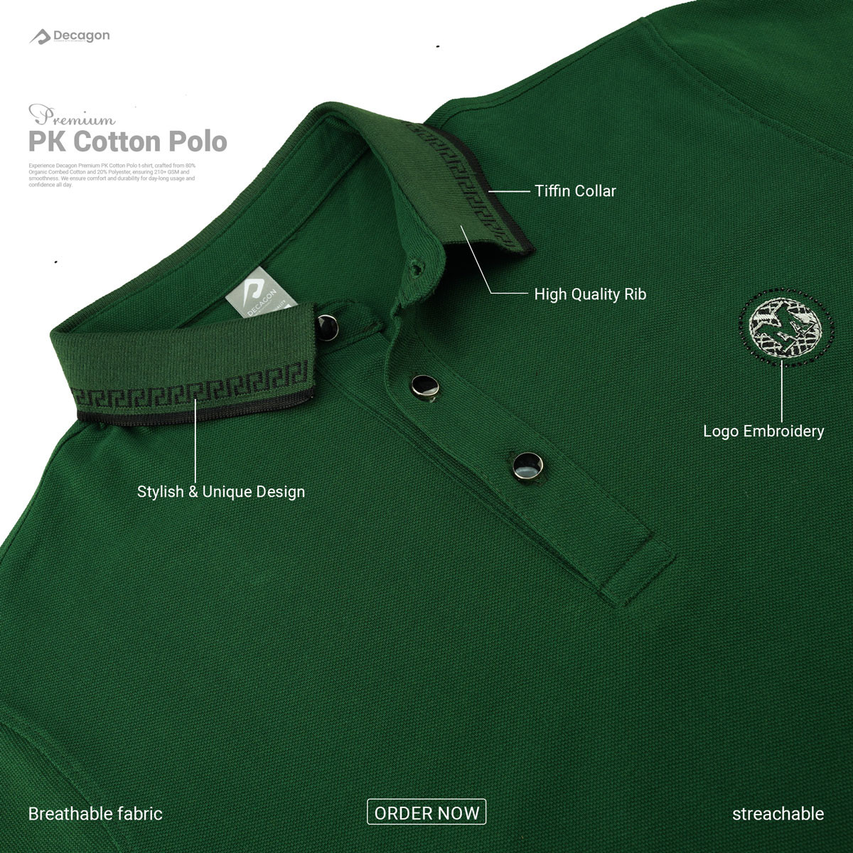 Premium PK Prestige Polo T-Shirt | Dark Green || 1044
